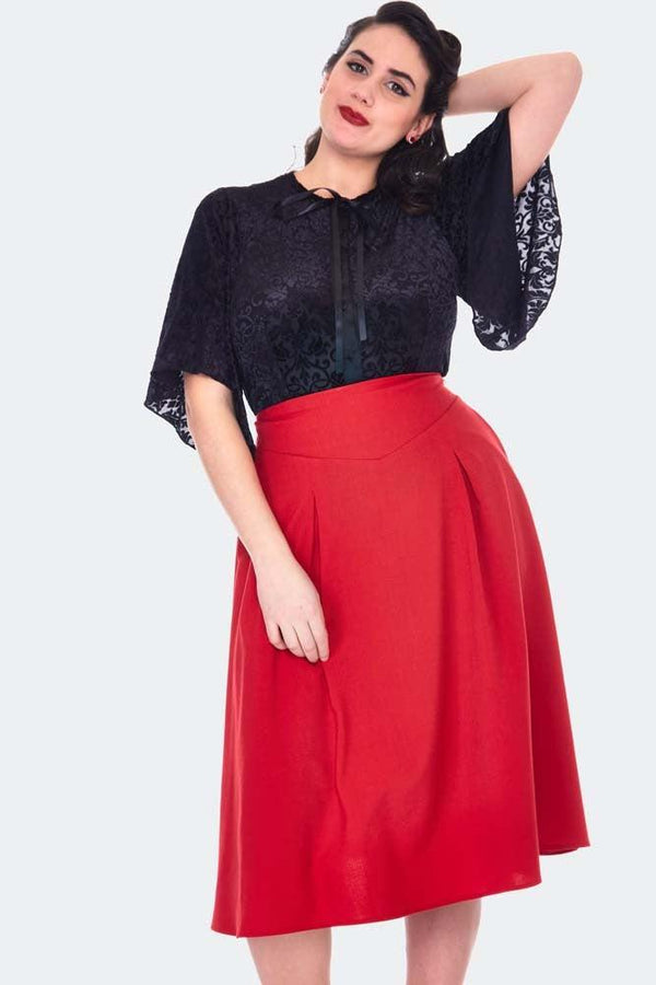 Devore Flutter Sleeve Blouse by Voodoo Vixen - Dark Fashion Clothing