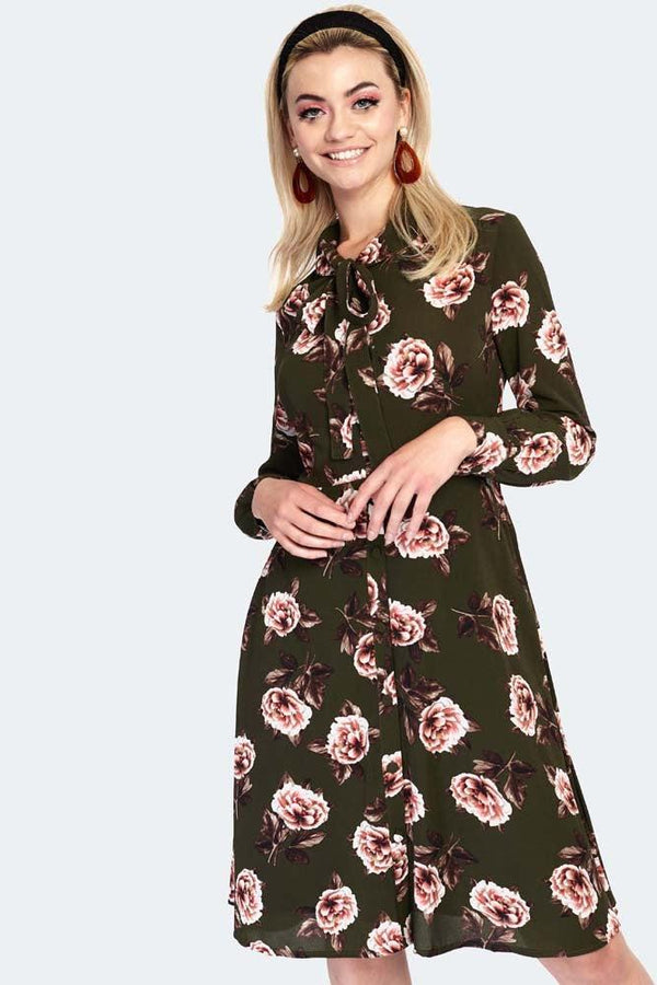 40s American Fashion Designer Floral Dress