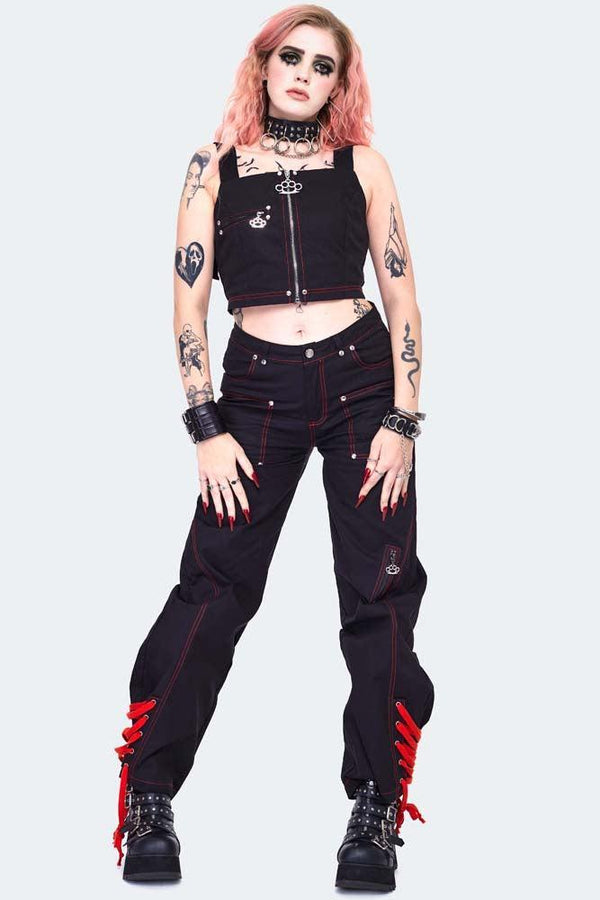 Cargo Style Crop Top by Jawbreaker - Dark Fashion Clothing