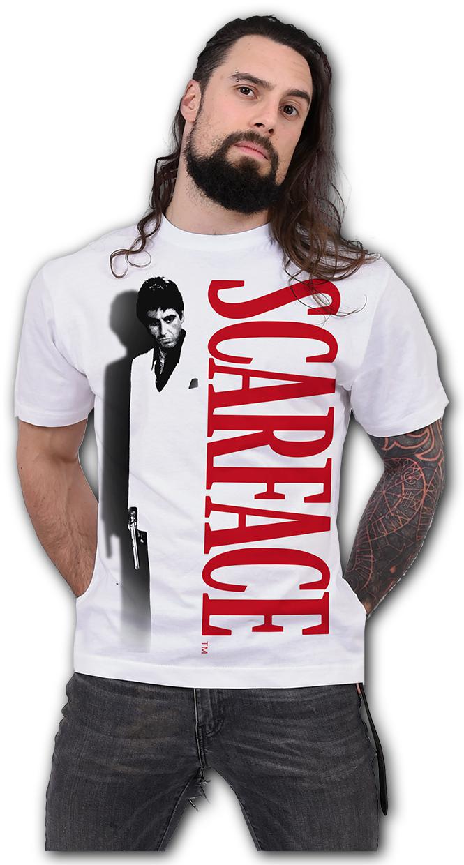 Scarface - Shadow - Front Print T-Shirt Black - Dark Fashion Clothing