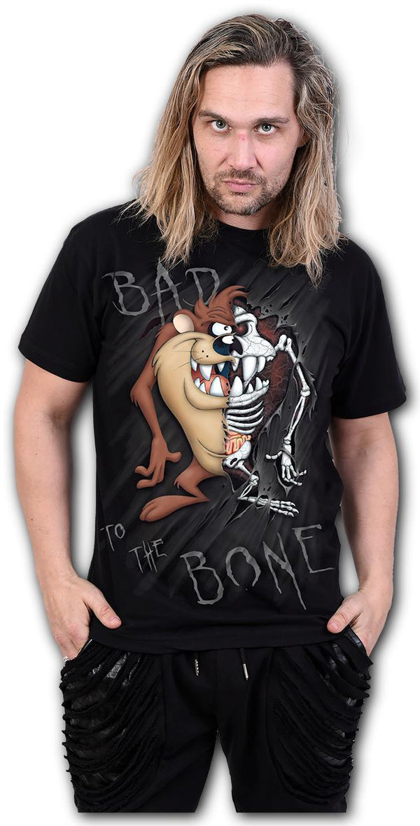 Taz - Bad 2 D Bone - T-Shirt Black - Dark Fashion Clothing