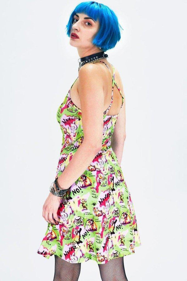 Angry Animal Print Spaghetti Strap Dress by Jawbreaker - Dark Fashion ...