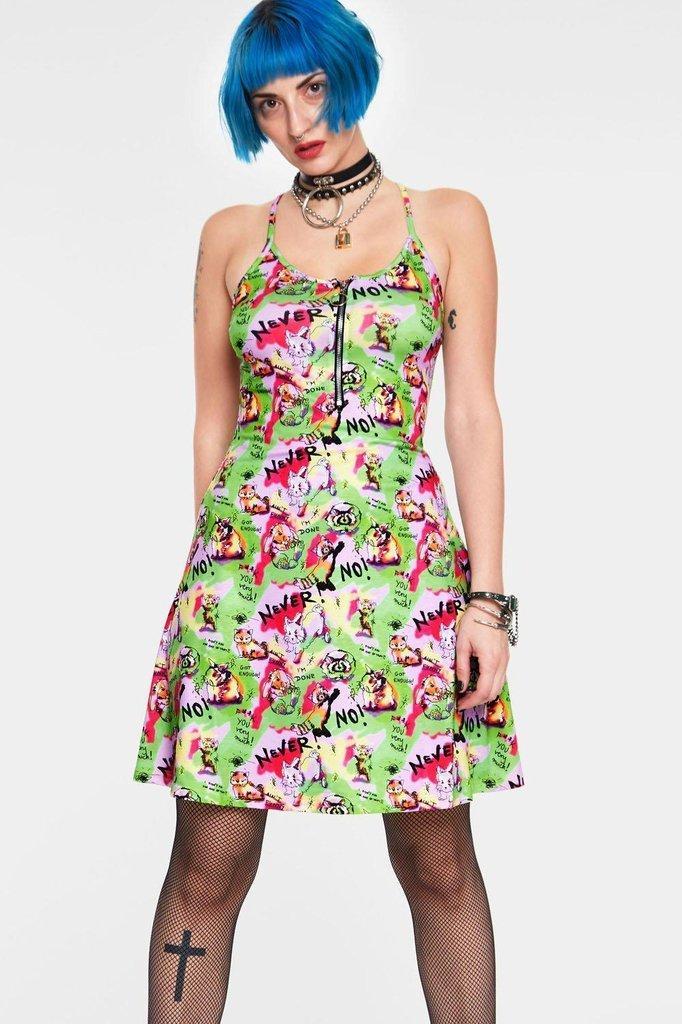 Angry Animal Print Spaghetti Strap Dress by Jawbreaker - Dark Fashion ...