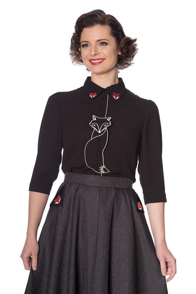 Banned Foxy Blouse - Dark Fashion Clothing