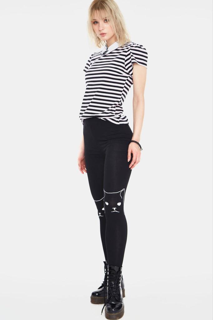 Jawbreaker Salem Grumpy Kitty Leggings - Dark Fashion Clothing