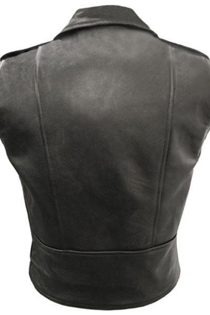 Mens Leather Biker Waistcoats (Vests) - Skintan Leather - Dark Fashion Clothing