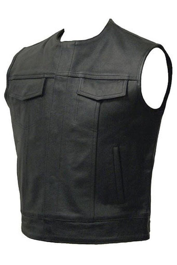 Skintan Leather Classic Cut-Off Outlaw Vest - Opie - Dark Fashion Clothing