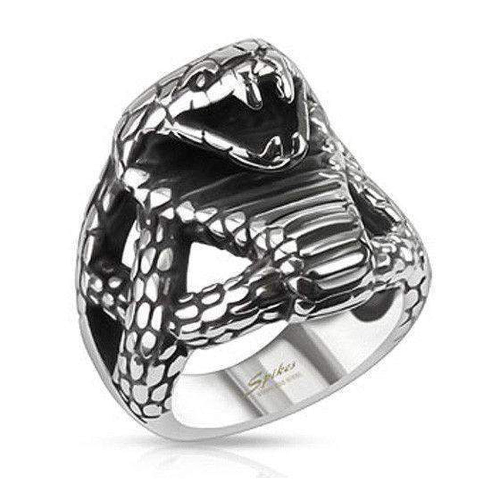 Cobra Ring - Stainless Steel - Dark Fashion Clothing