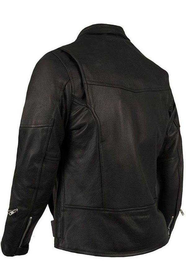 Skintan Leather Highway Touring Biker Jacket - Dark Fashion Clothing