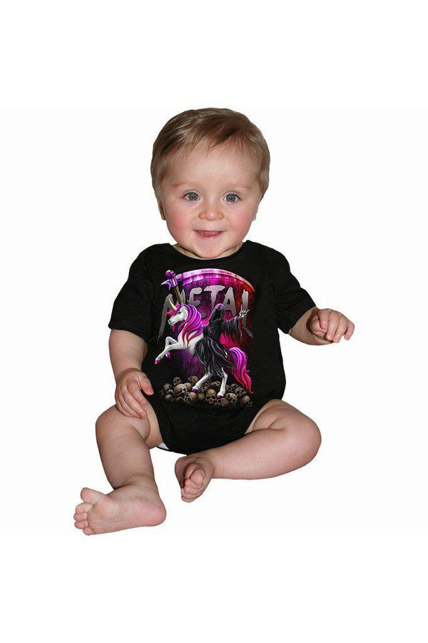 Metallicorn - Baby Sleepsuit Black - Spiral - Dark Fashion Clothing