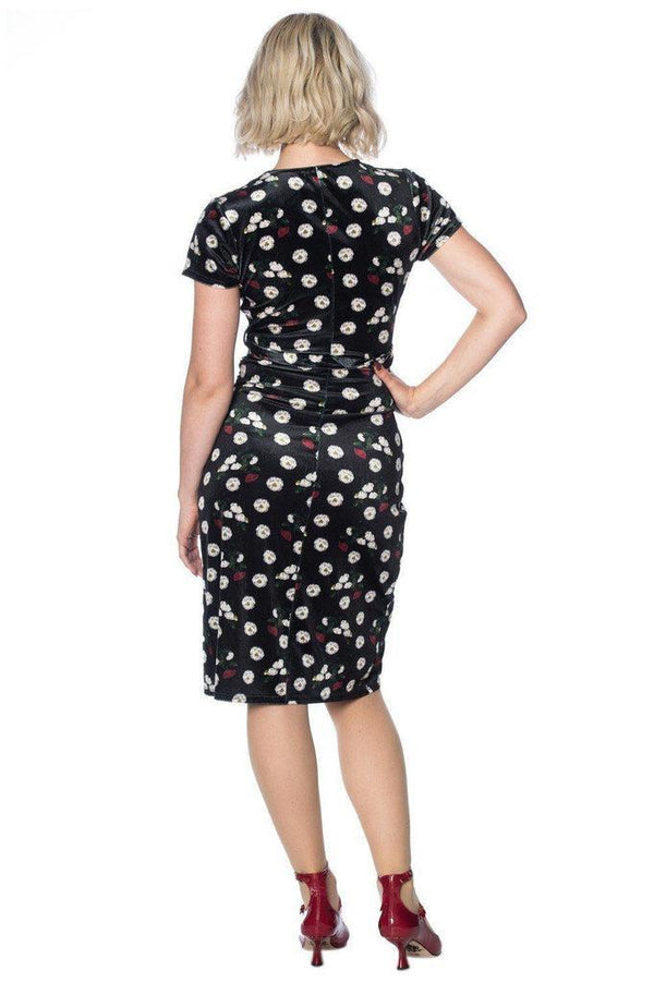 Banned Midnight Floral Dress - Dark Fashion Clothing